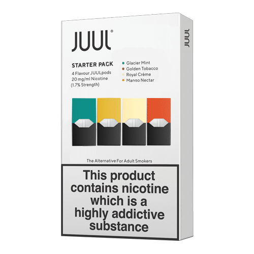 JUUL Starter Pack JUUL Pods 18mg (Pack of 4 Refill Cartridges x 0.7ml ...